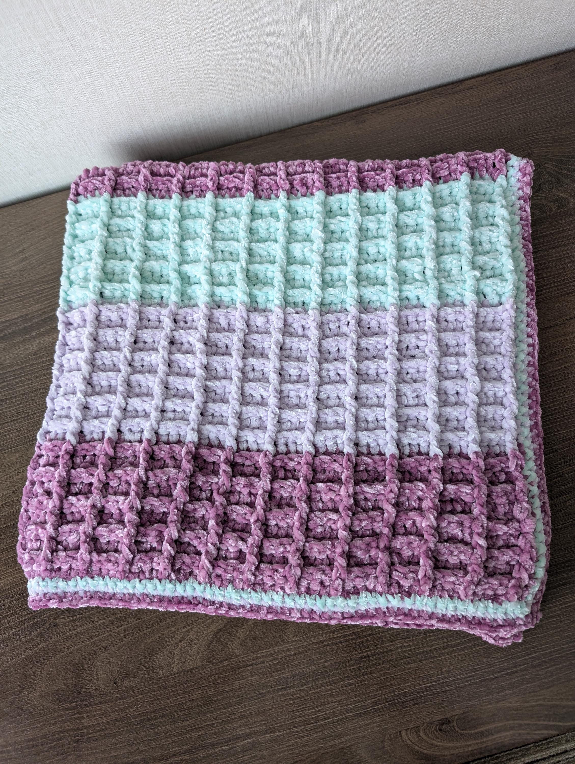 Easy Waffle Stitch Bably Blanket - Etsy