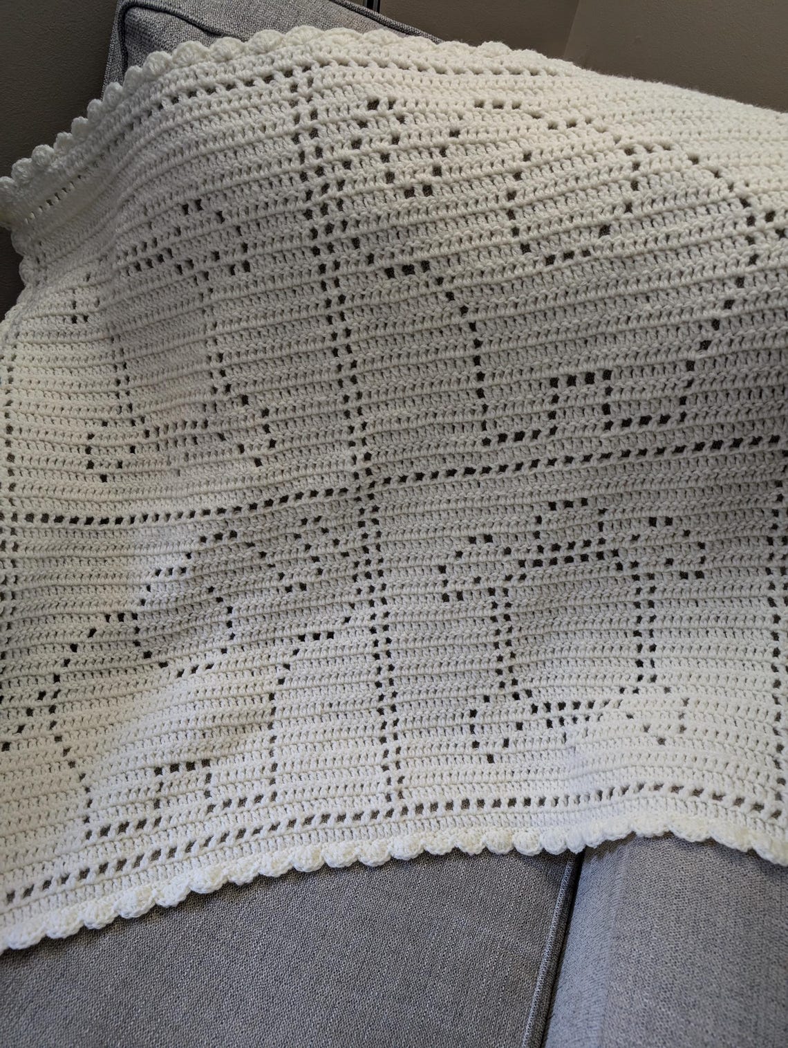 Filet Crochet Baby Blanket, Elephant and Turtle - PDF Pattern - Etsy