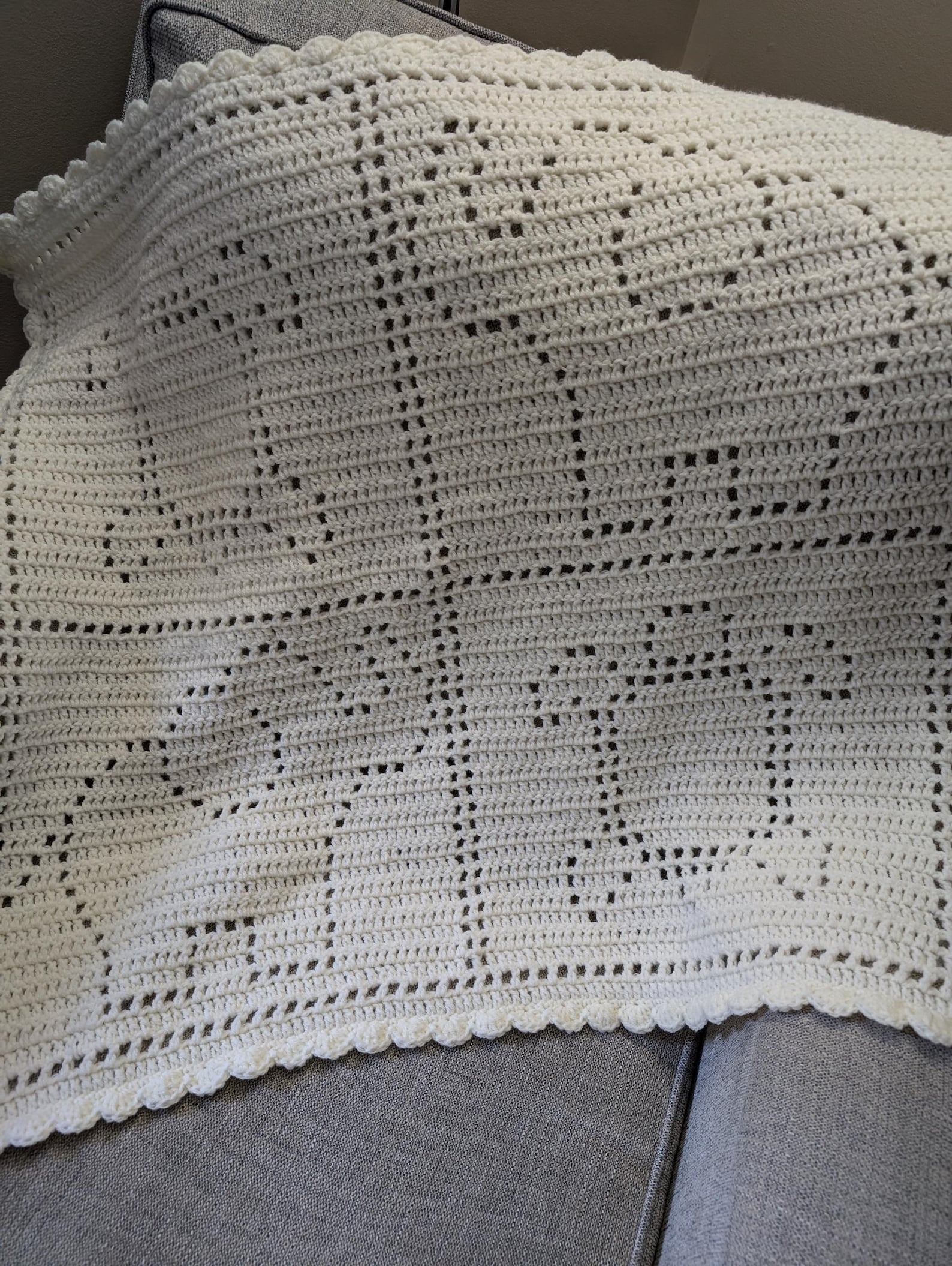 Filet Crochet Baby Blanket, Elephant and Turtle - PDF Pattern - Etsy