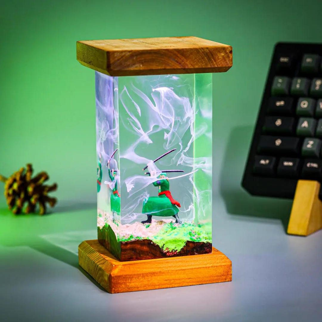Roronoa Zoro One Piece Custom Epoxy Resin Lamp, Christmas Gift, Gift ...