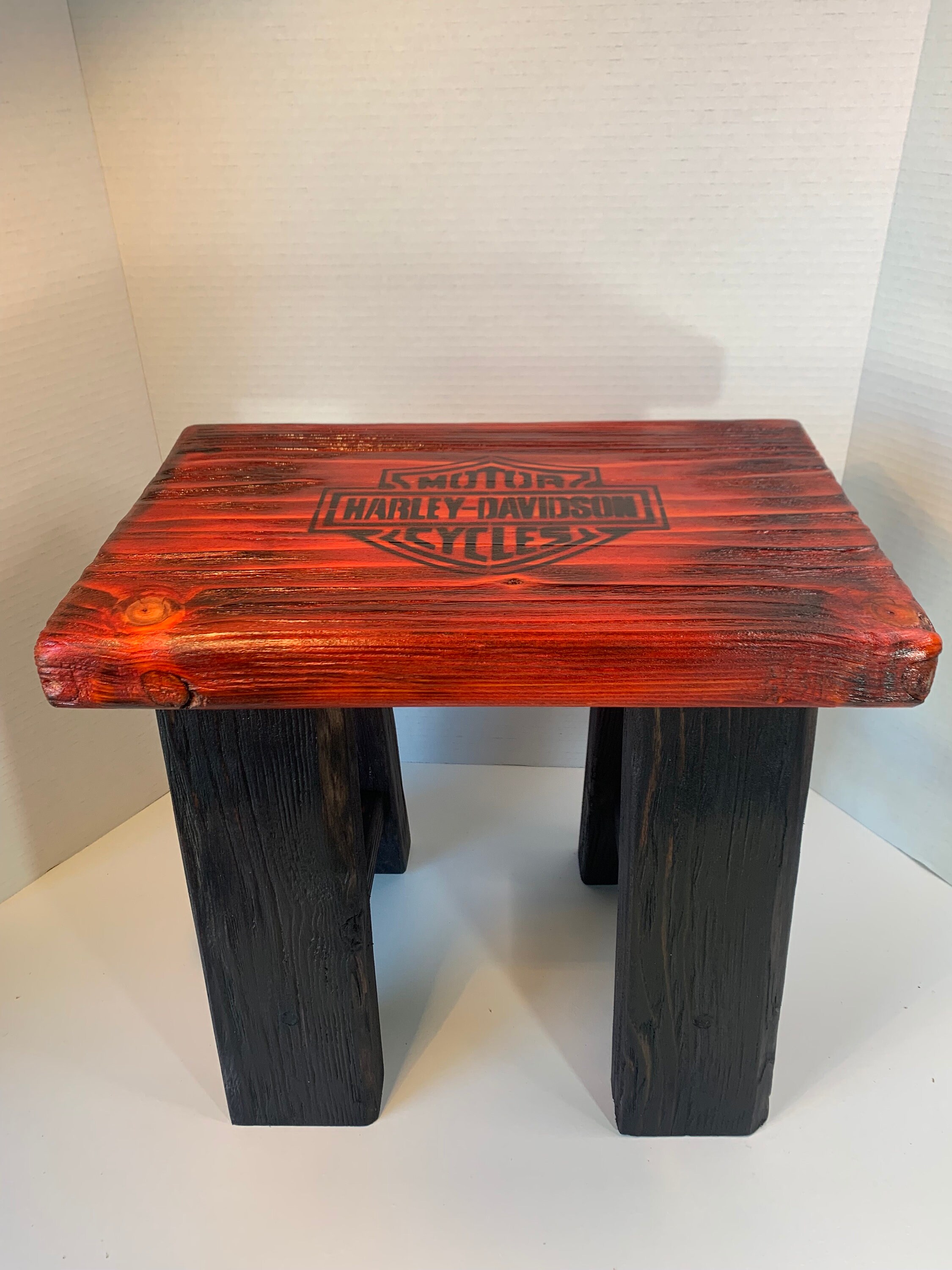 Handmade Solid Wood Harley Davidson Bench Small Stool - Etsy