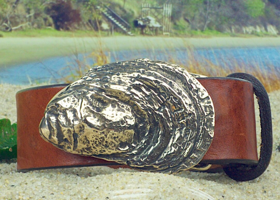 Cotuit Oyster Shell Leather Belt - Etsy