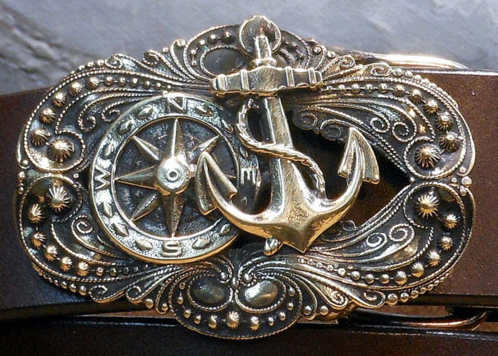 Compass Rose Anchor Buckle - Etsy