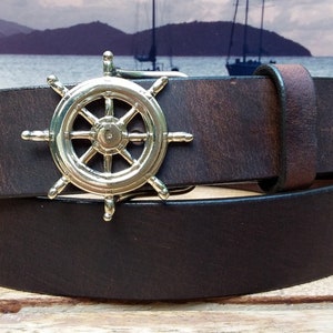 Ships Wheel Leather Sailing Belt - Etsy