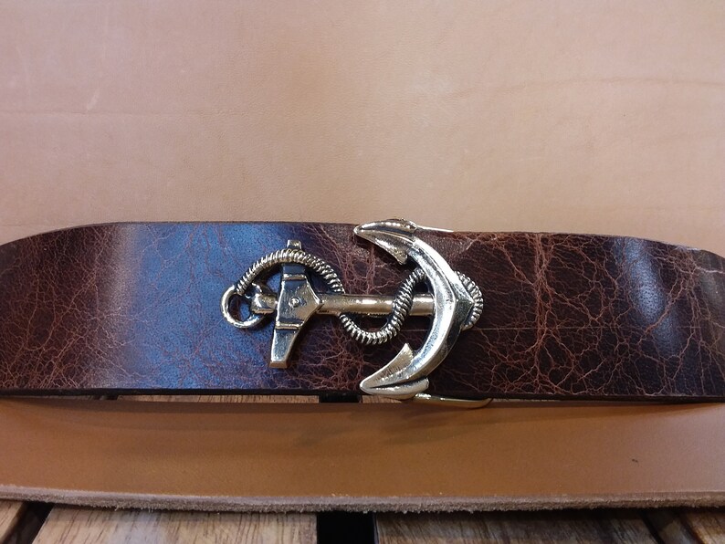 Anchor Leather Sailing Belt | Etsy