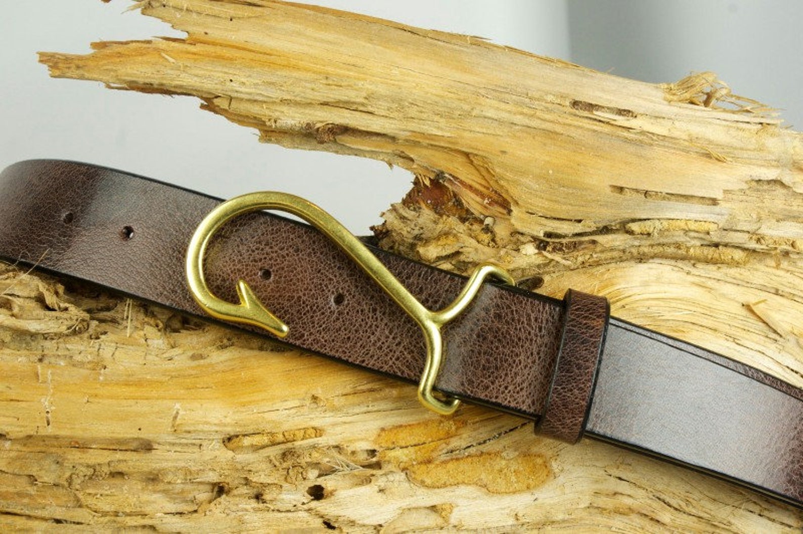 Fish Hook Leather Belt | Etsy