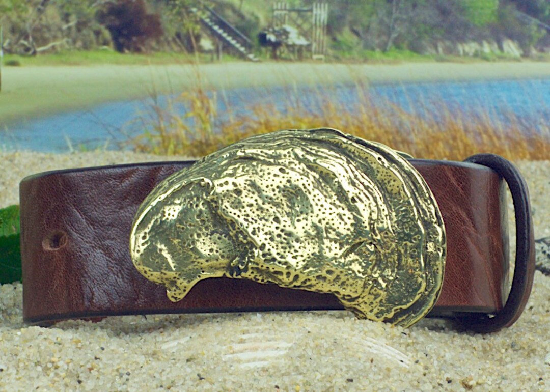 Artisan Handcrafted Gulf Coast Oyster Shell Leather Belt - Etsy