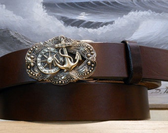 Anchor Leather Sailing Belt | Etsy