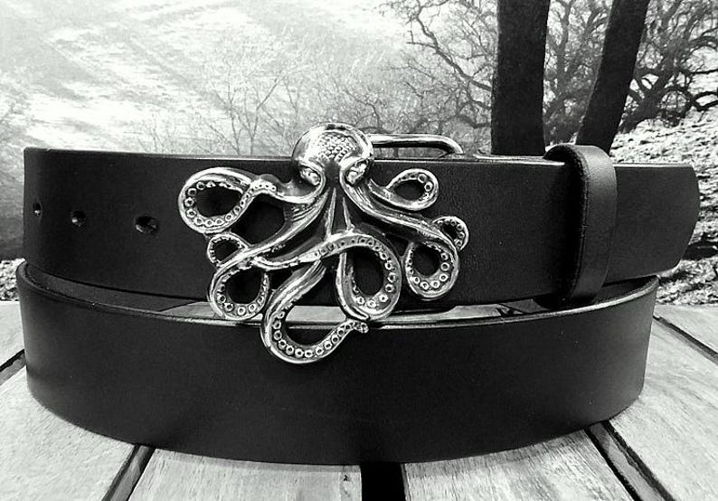 Octopus Leather Belt - Etsy