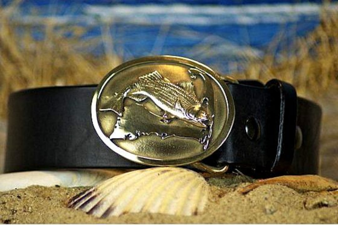 Cape Cod Island Striped Bass Leather Belt - Etsy