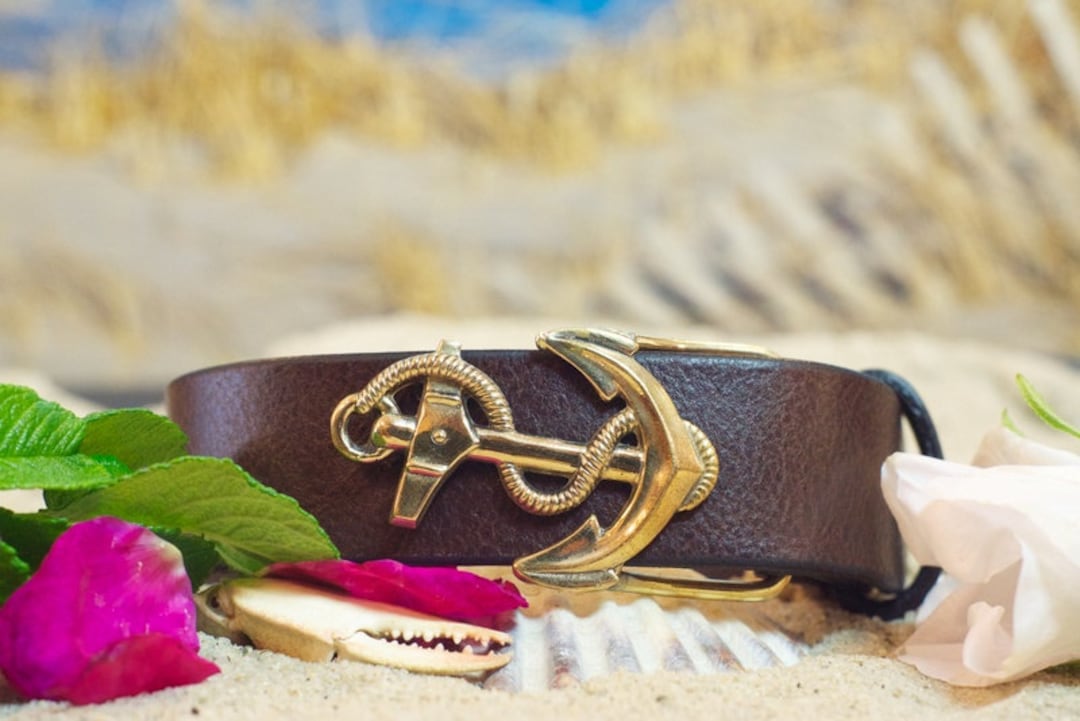 Anchor Leather Sailing Belt - Etsy