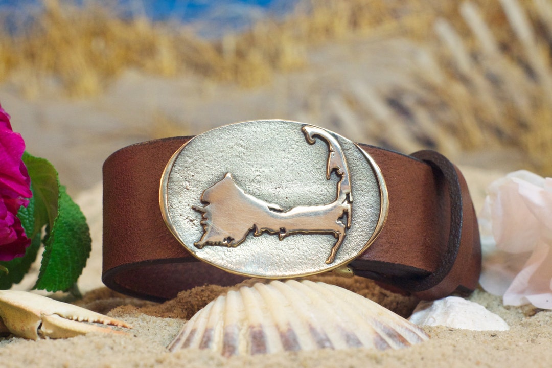 Cape Cod Island Map Leather Belt - Etsy