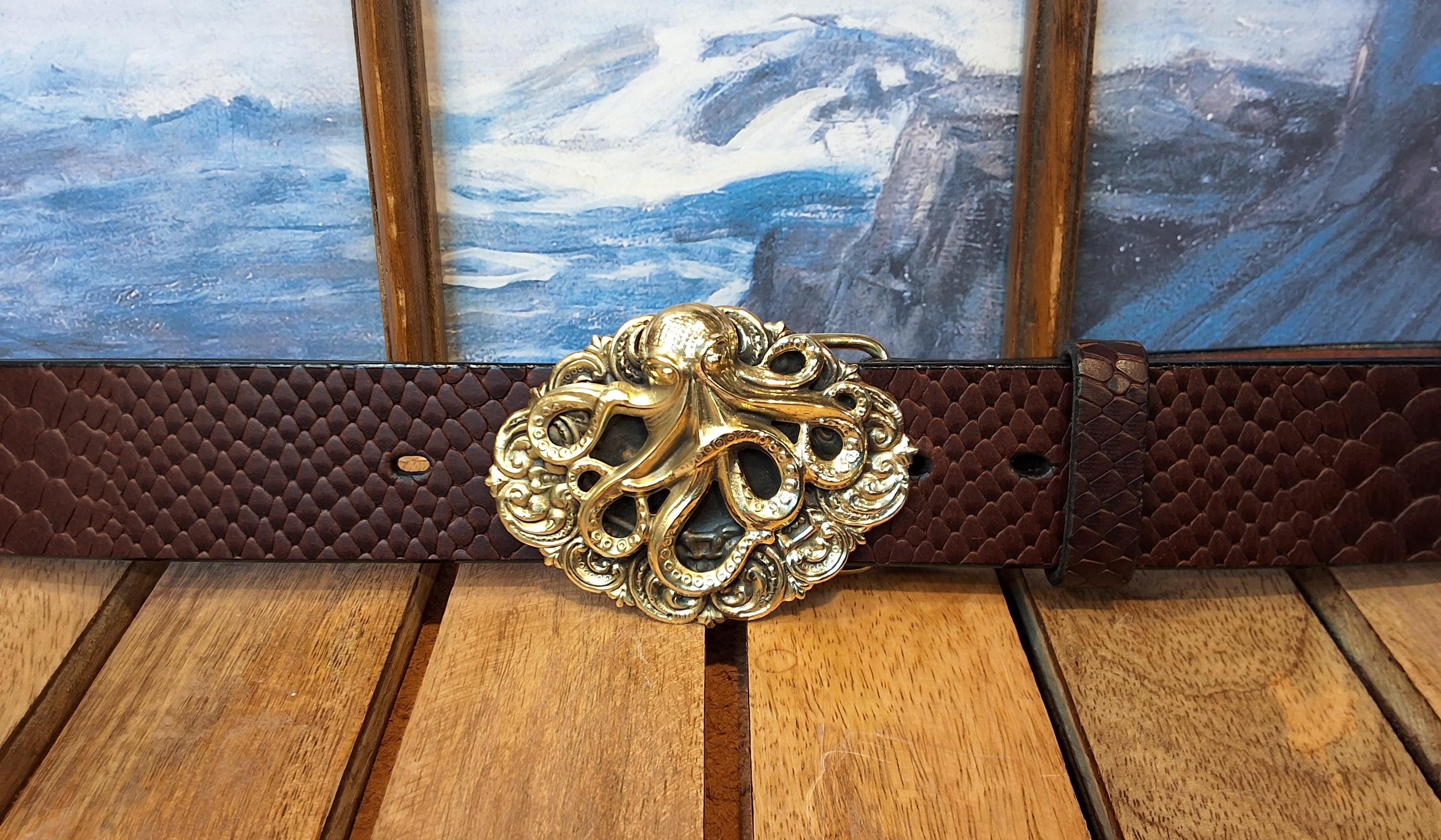 Octopus Leather Belt - Etsy