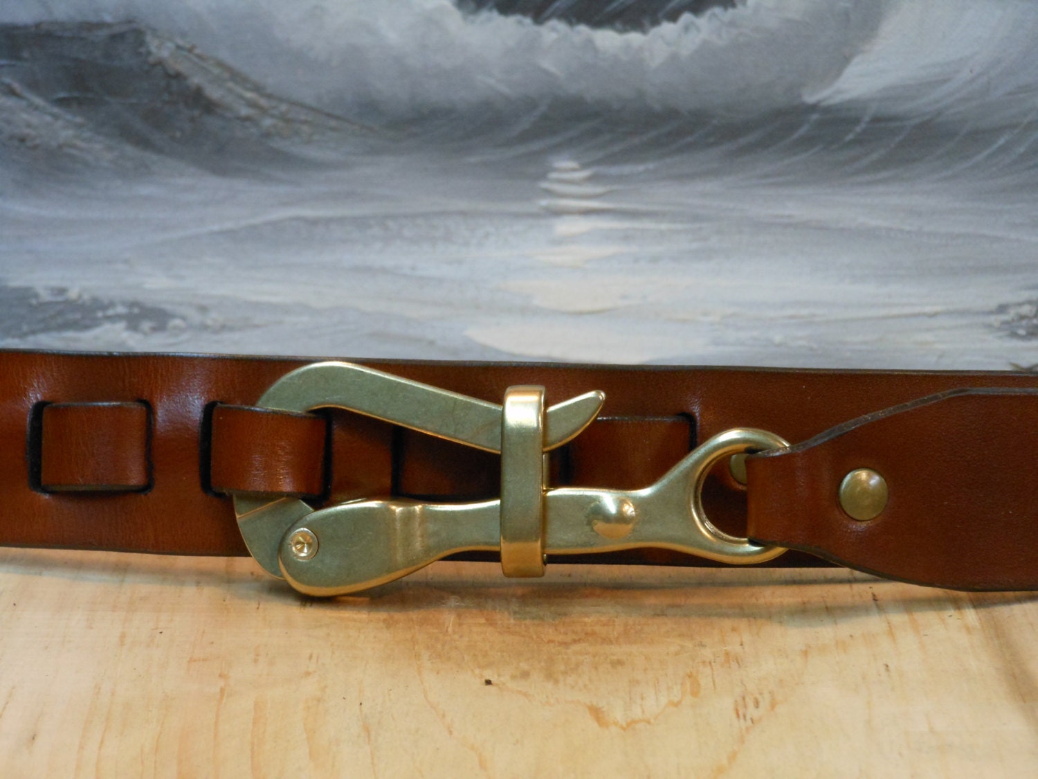 Pelican Hook Leather Sailing Belt - Etsy
