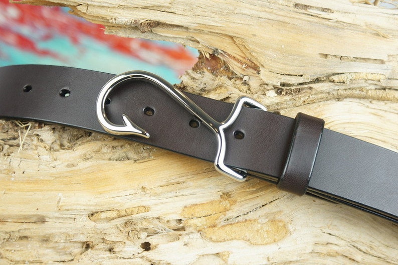 Cape Cod Fish Hook Leather Belt - Etsy