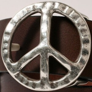 Peace Sign Leather Belt - Etsy