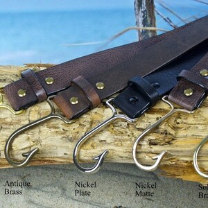 Cape Cod Fish Hook Leather Belt - Etsy