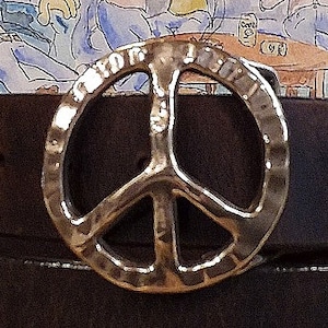 Peace Sign Leather Belt - Etsy