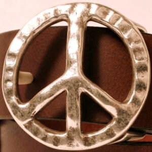 Hand Tooled Peace Sign Leather Belt - Etsy