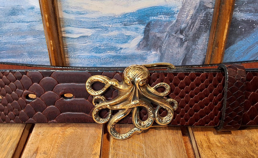 Octopus Leather Belt - Etsy