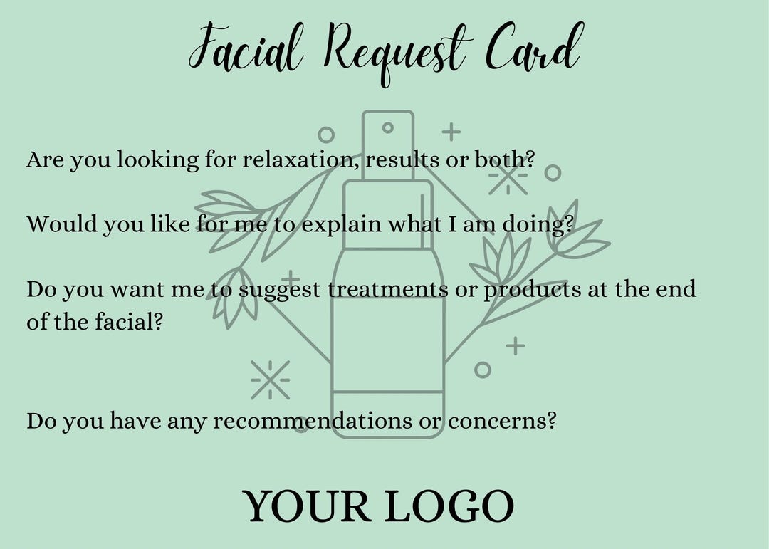 Facial Card - Etsy