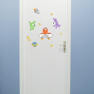 Wall Decal baby Aliens Monster Door Sign With Name - Etsy
