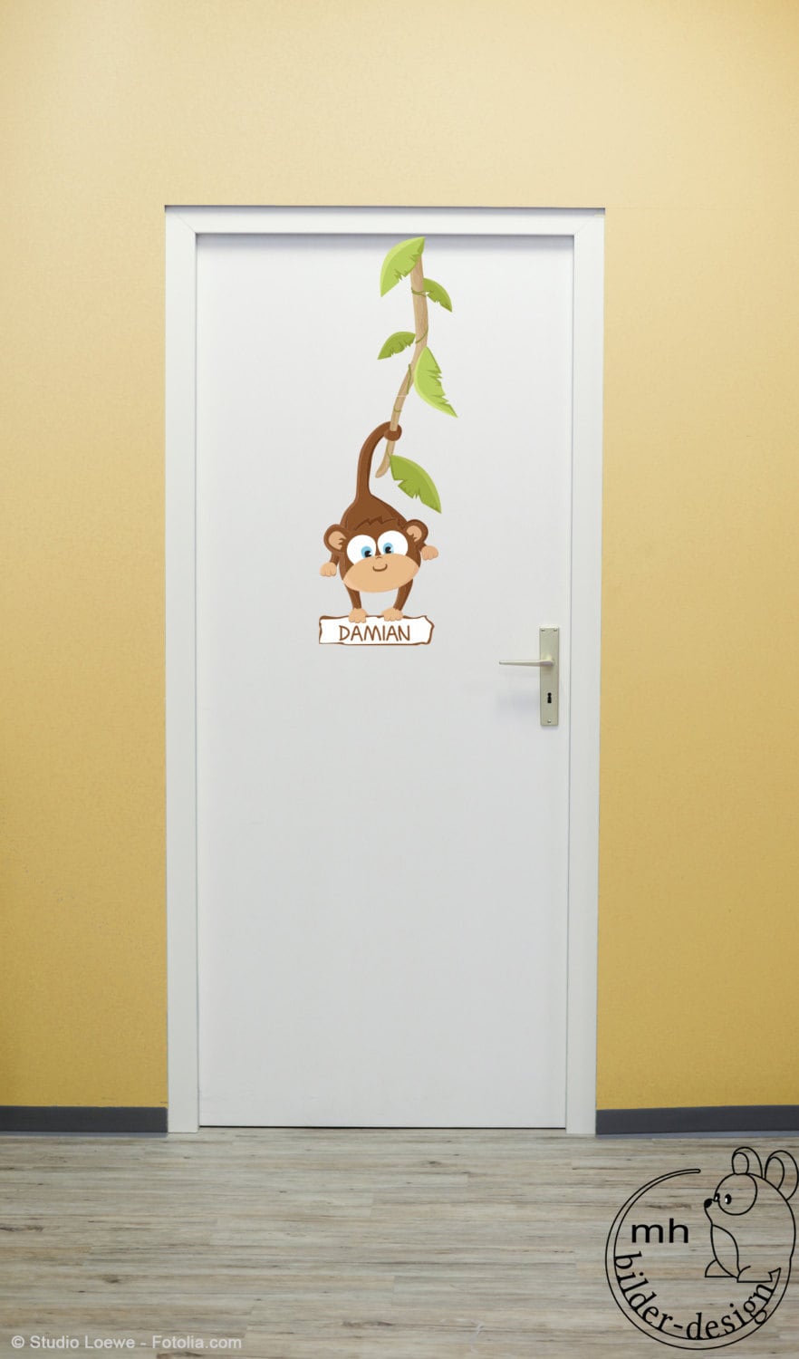 Wall Decal Baby Monkey Door Sign for the Nursery | Etsy