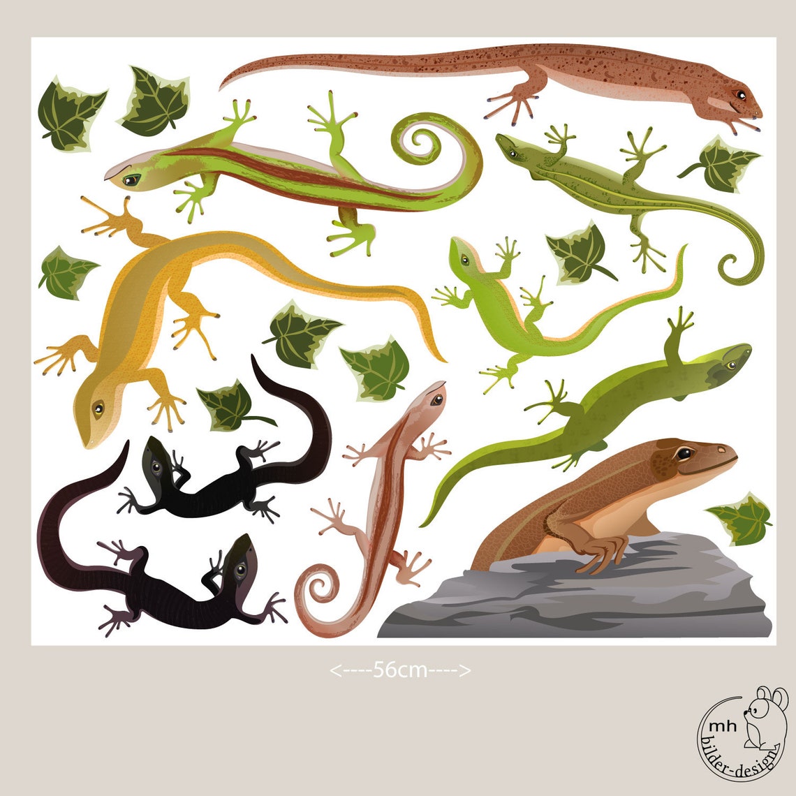 Wall Sticker "lizards" Children's Room Youth Room Jungle Lizard - Etsy