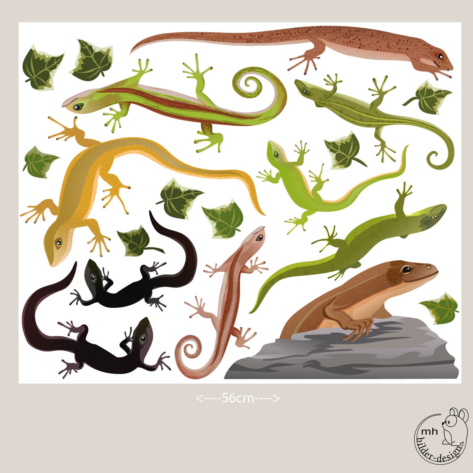 Wall Sticker "lizards" Children's Room Youth Room Jungle Lizard - Etsy