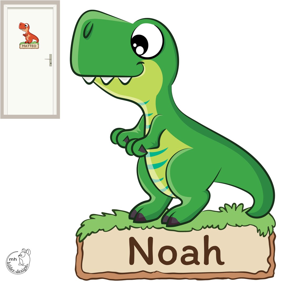 Wall Decal t-rex Door Sign Customizable Nursery Baby Room - Etsy