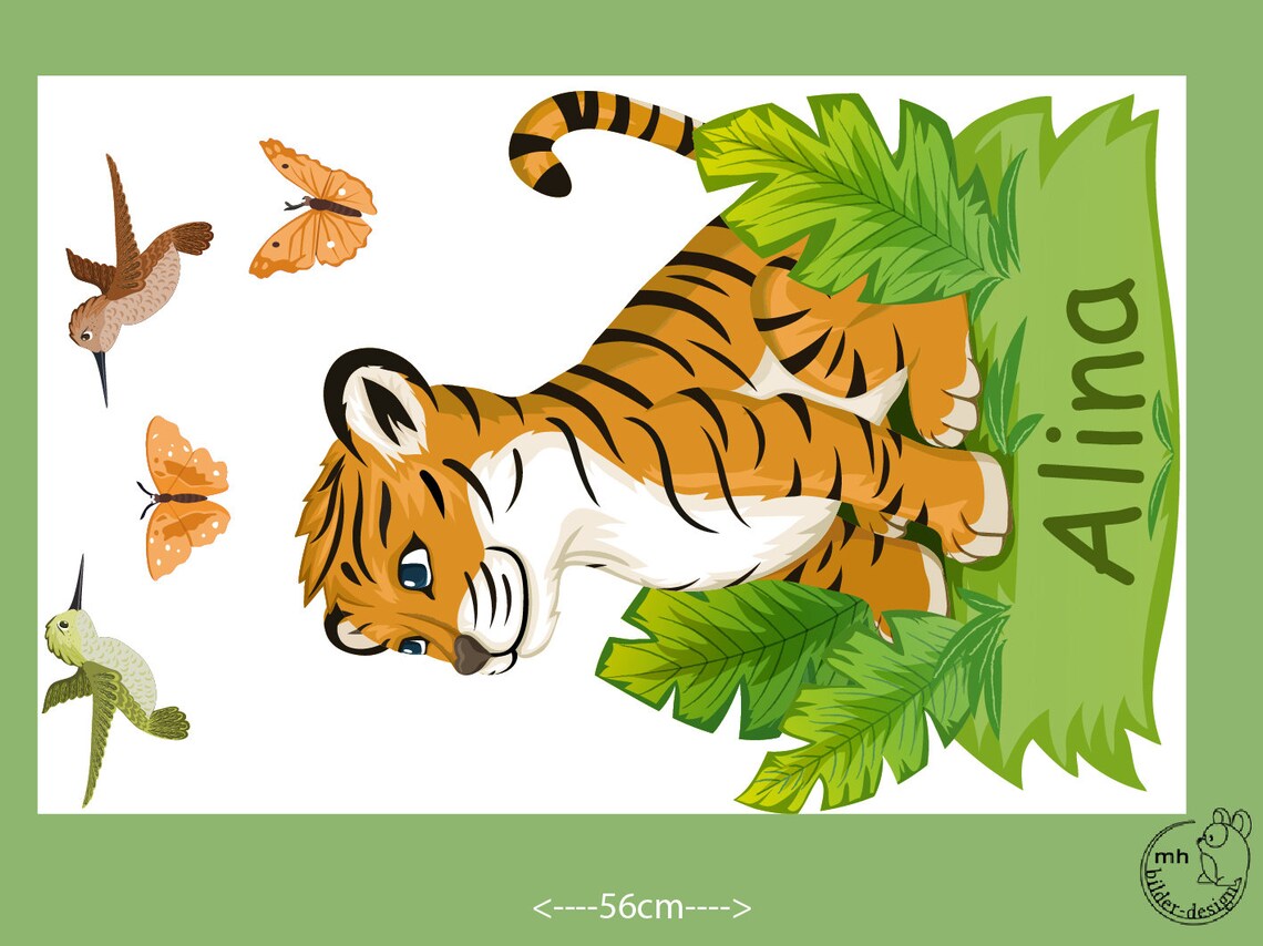 Wall Decal tiger Door Sign for the Nursery Jungle - Etsy