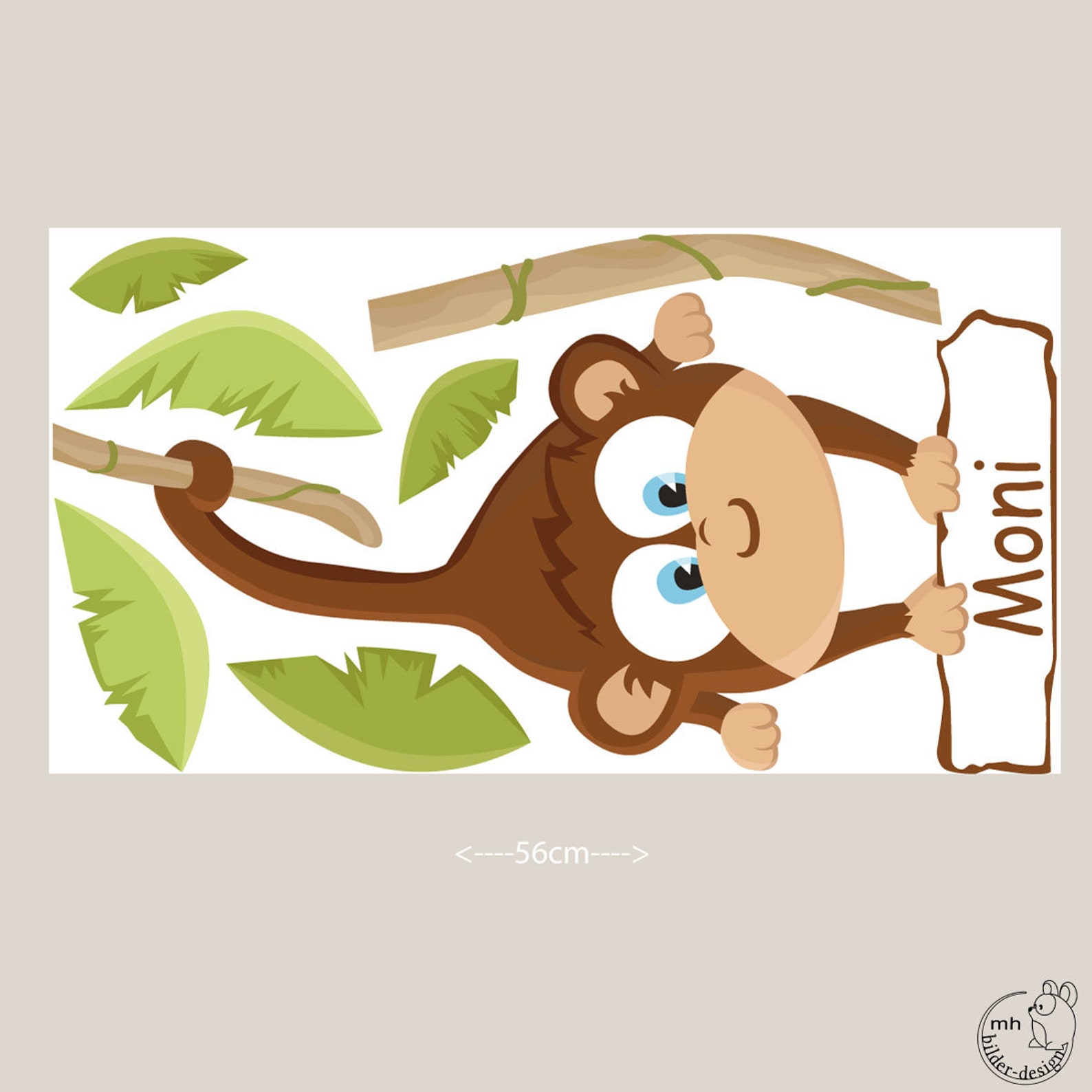Wall Decal Baby Monkey Door Sign for the Nursery - Etsy