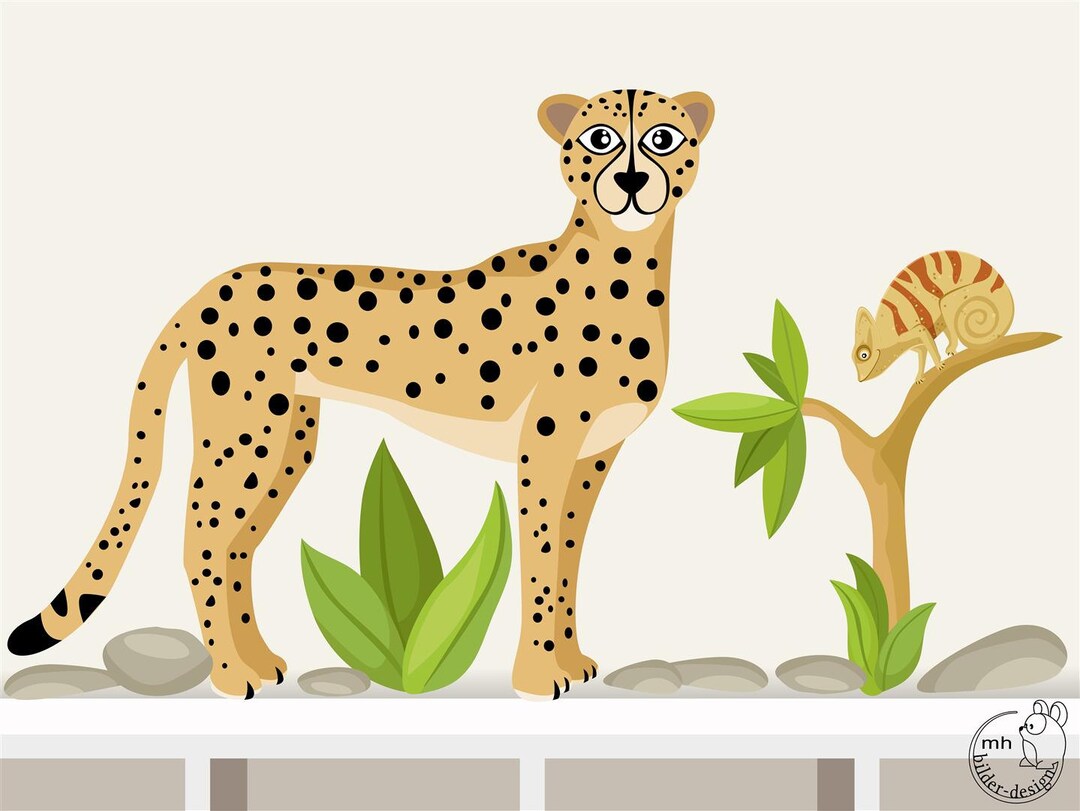 Wall Sticker "cheetah" World Animals Series Wall Sticker Baby Room ...