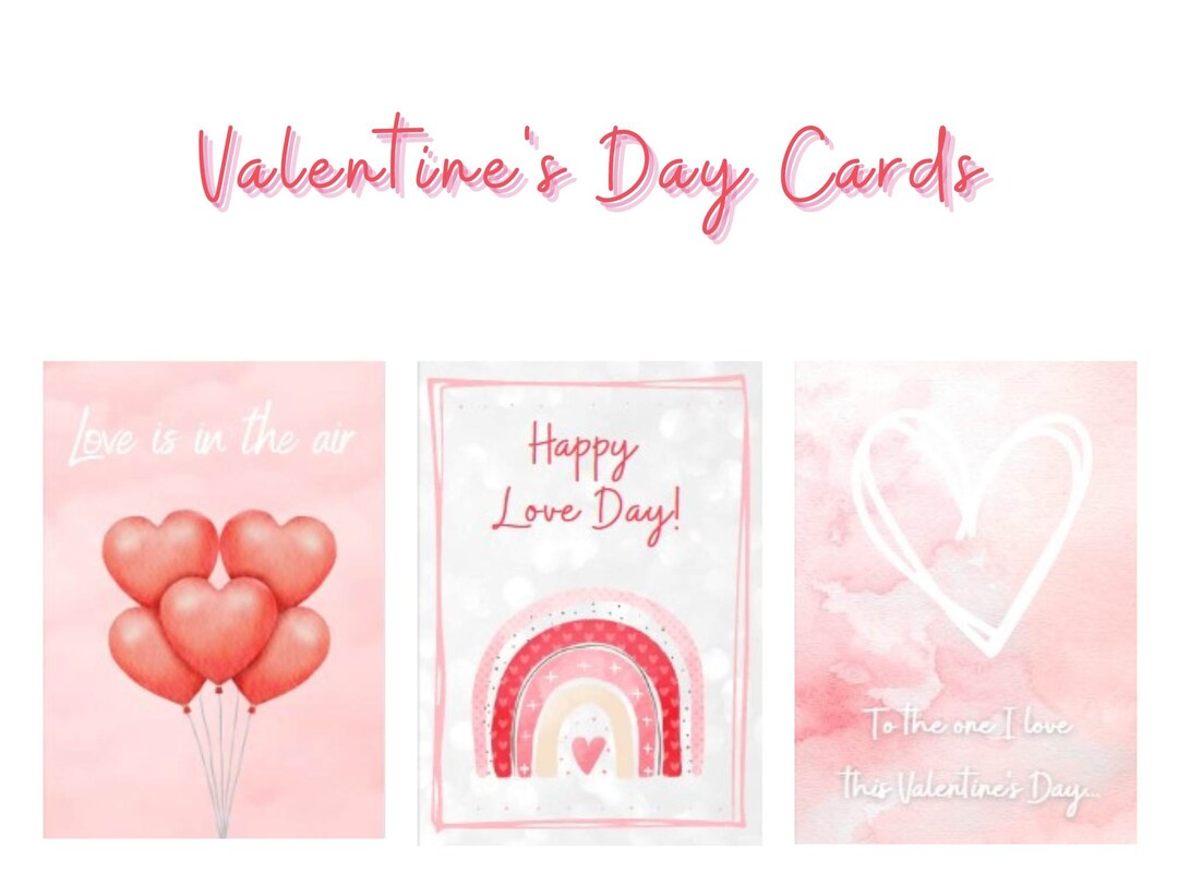 Love Valentines - PRINTABLE CARDS - Etsy
