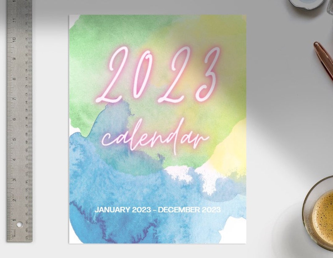 2023 Printable Watercolor Calendar - Etsy