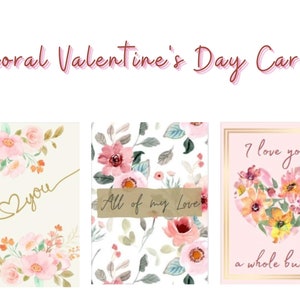 Floral Valentines - PRINTABLE CARDS - Etsy