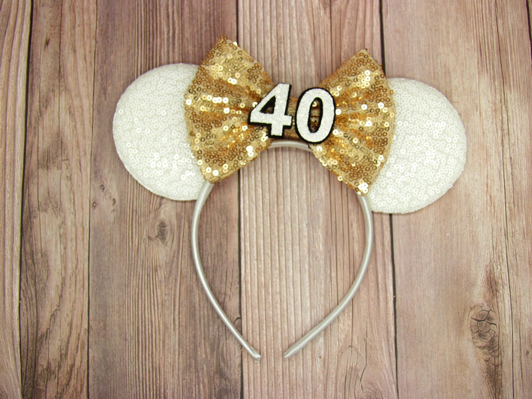40th Birthday Minnie Mouse Ears, Customize Ear and Bow Color, Birthday ...