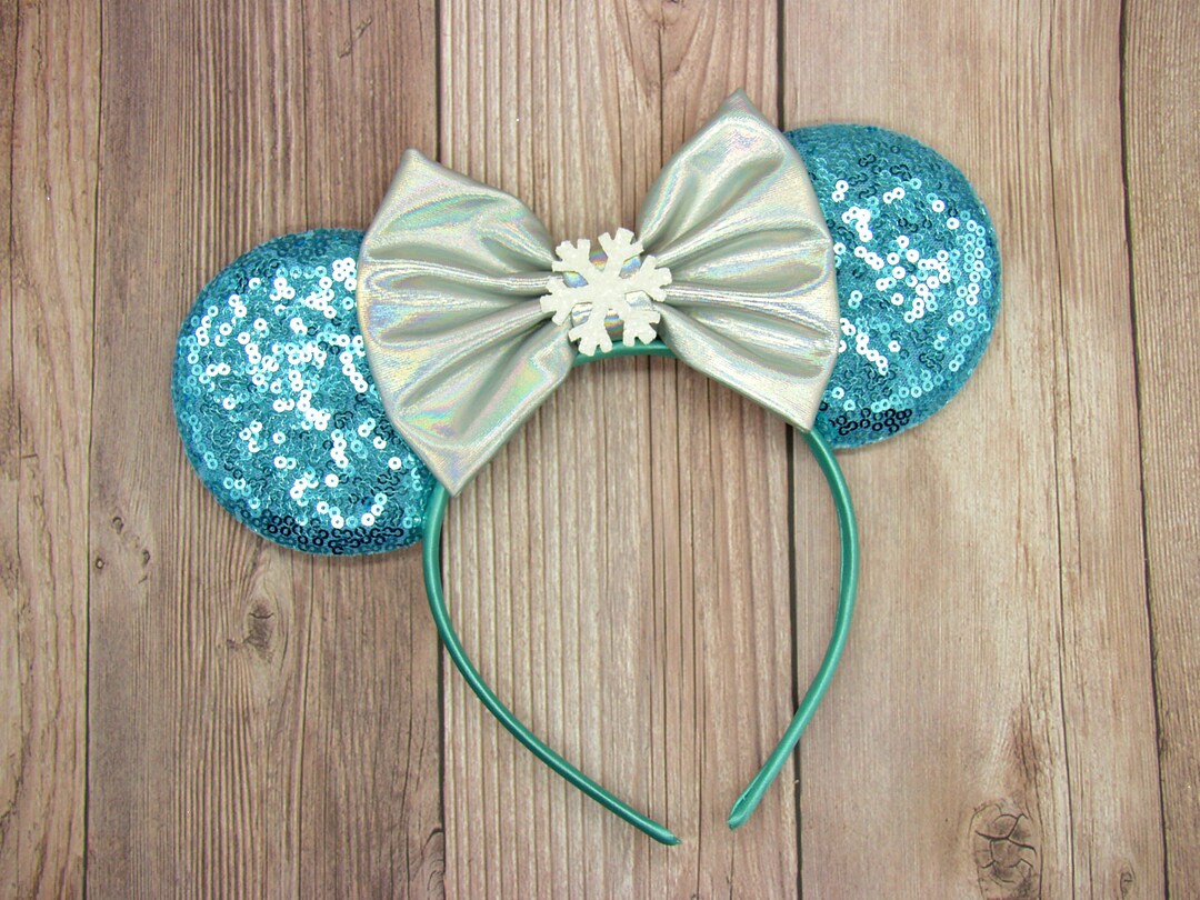 Frozen Princess Elsa Mouse Ears With Glitter Snowflake, Ice Princess ...
