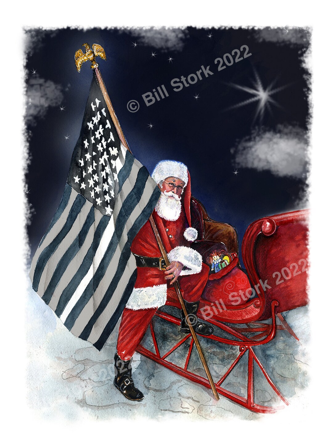 1st Responder EMT/EMS Flag With Santa Claus - Etsy
