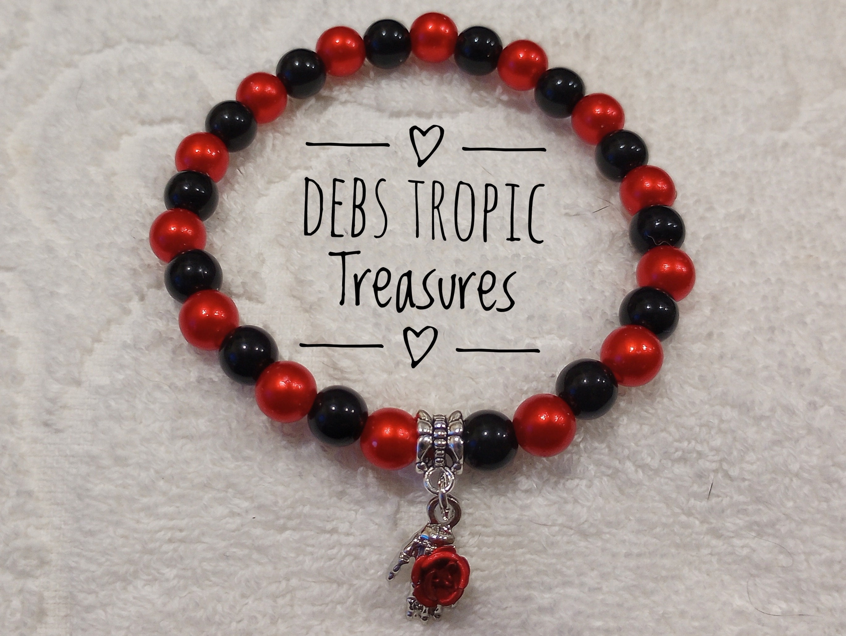 Gothic Crypt Cobwebs Hand With Rose Beaded Bracelet - Etsy