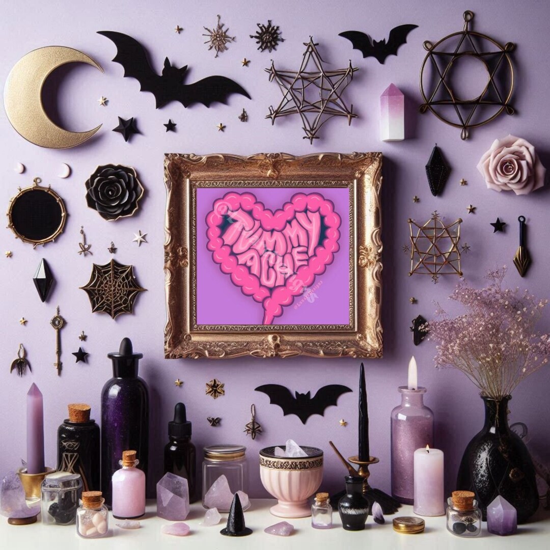 Tummy Ache Intestines Cute Horror Print | Creepy Art | Weird ...