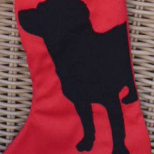 Handmade Christmas Stocking With Black Labrador Dog in Cotton Canvas ...