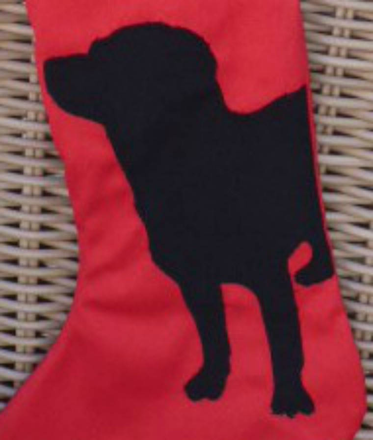 Handmade Christmas Stocking With Black Labrador Dog in Cotton - Etsy