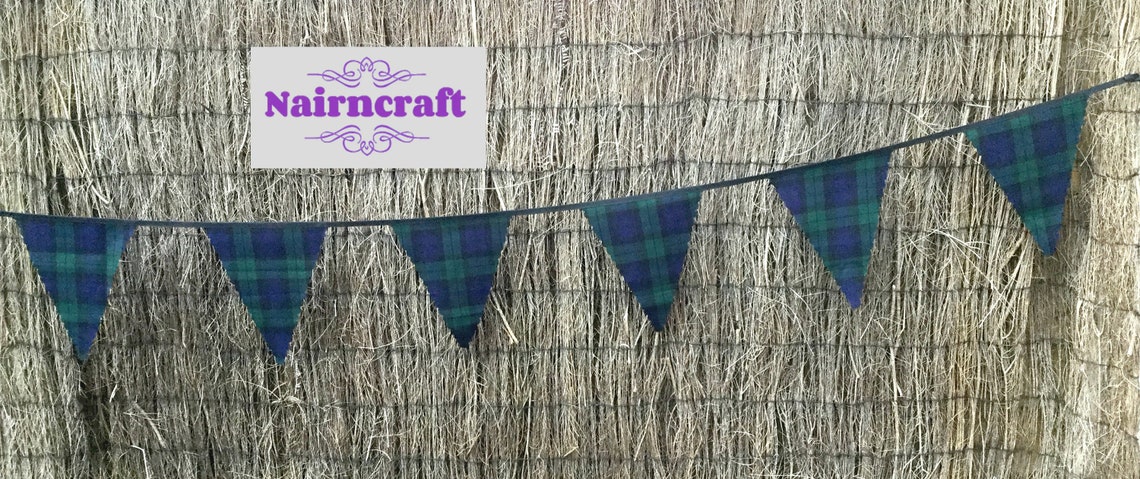 Tartan Plaid Wedding Bunting. Black Watch Tartan Fabric | Etsy