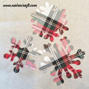 Custom Made Snowflake Applique Patches. Dress Stewart Tartan Plaid ...