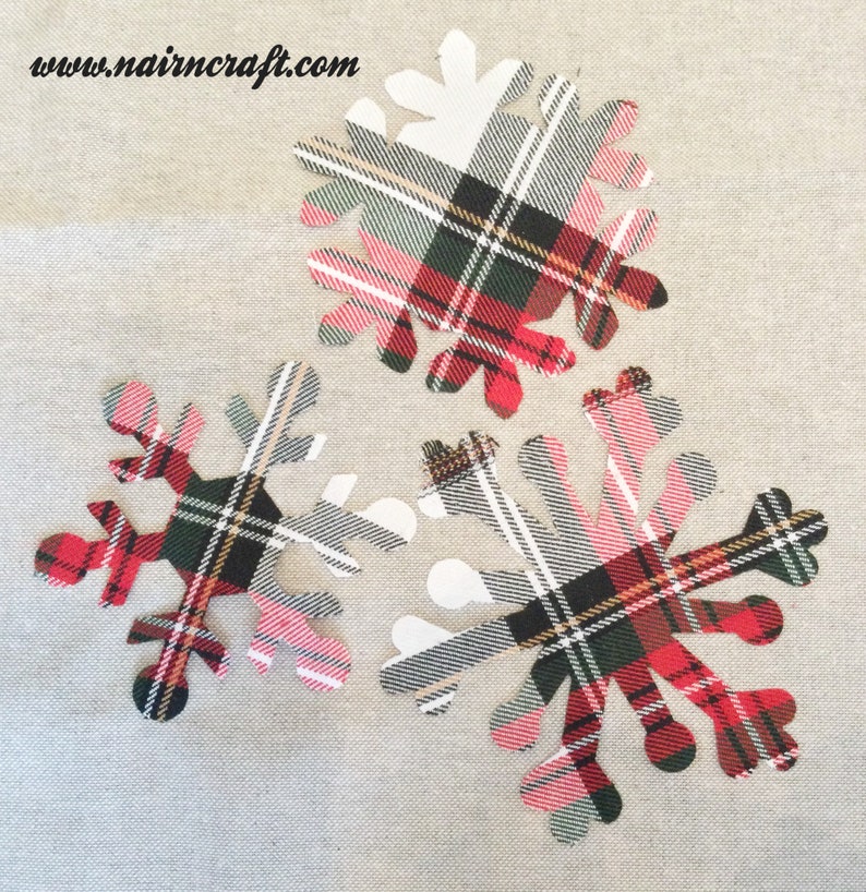 Custom Made Snowflake Applique Patches. Dress Stewart Tartan - Etsy