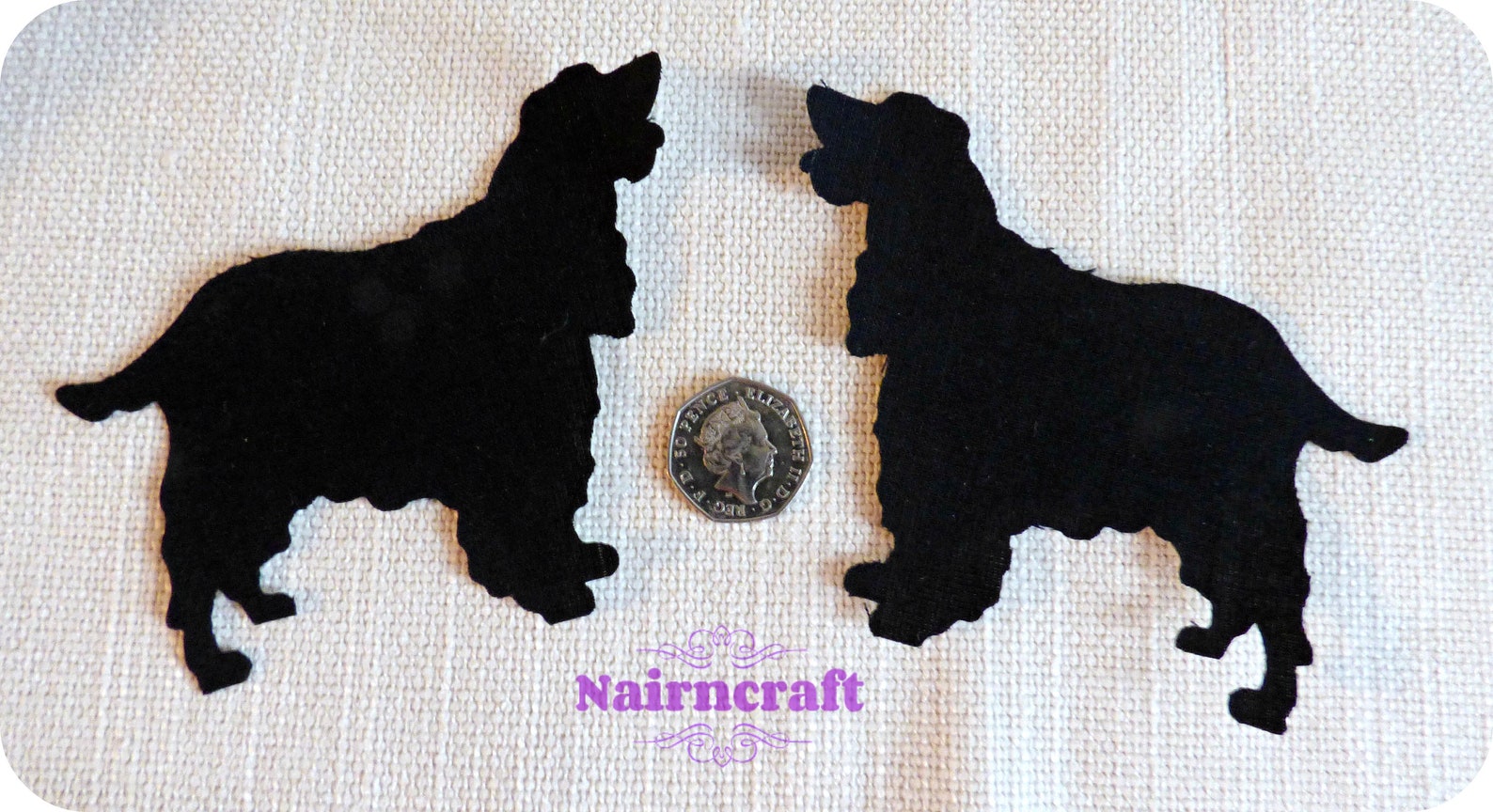 Small Springer Spaniel Dog Applique Patches in Black Wool - Etsy