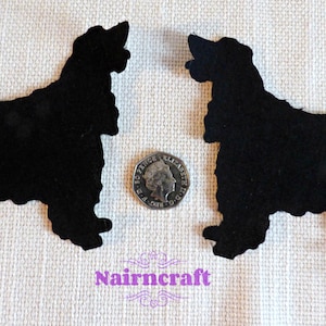 Small Springer Spaniel Dog Applique Patches in Black Wool - Etsy