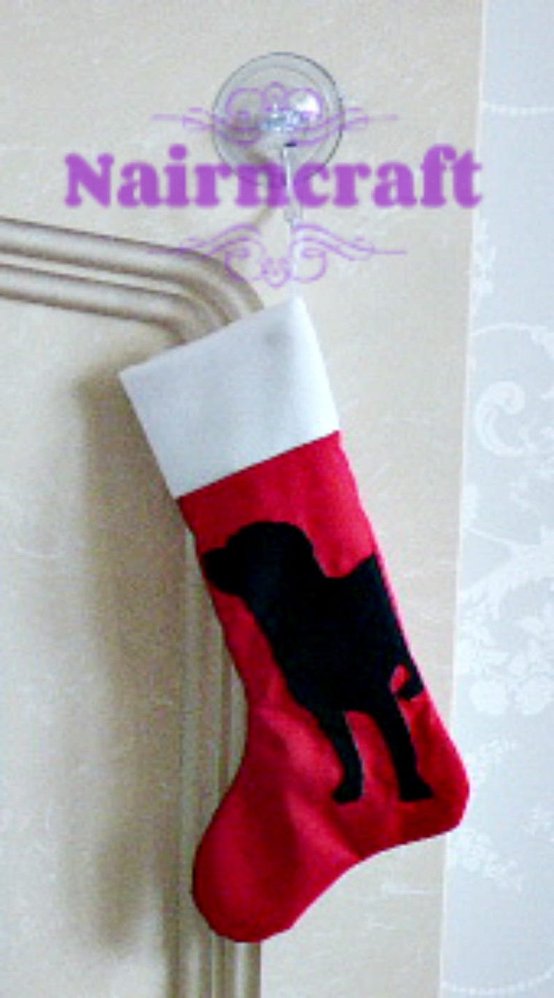 Handmade Christmas Stocking With Black Labrador Dog in Cotton - Etsy