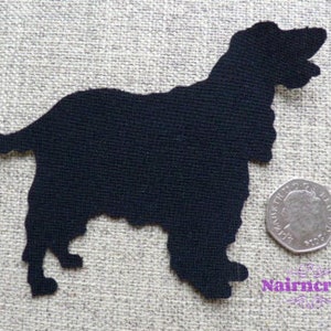 Small Springer Spaniel Dog Applique Patches in Black Wool - Etsy